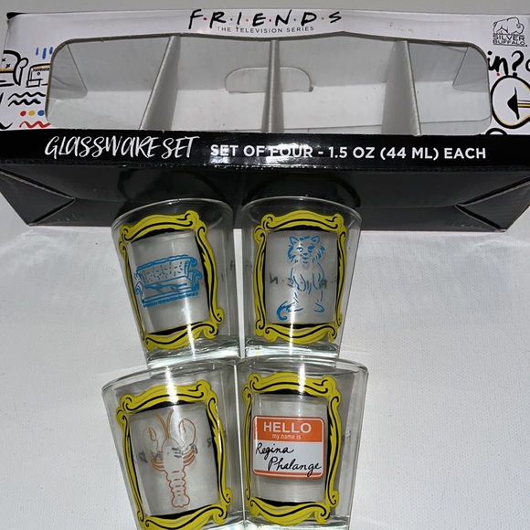 Dining | Friends Tv Series Show Glassware 4 Shot Glasses Lobster Regina ...